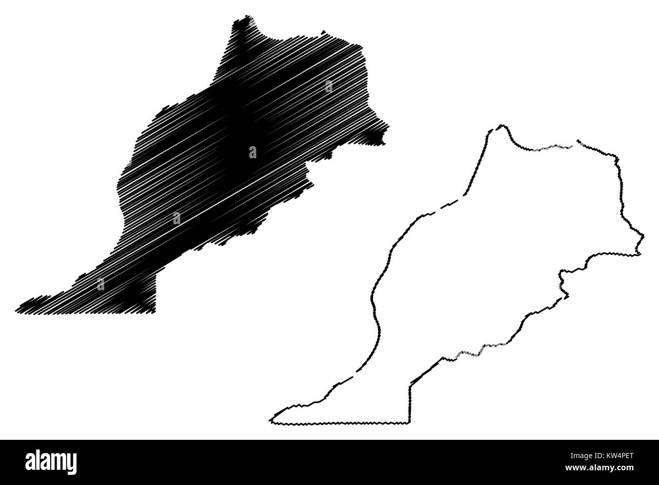 Morocco map vector illustration, scribble sketch Kingdom of Morocco ...