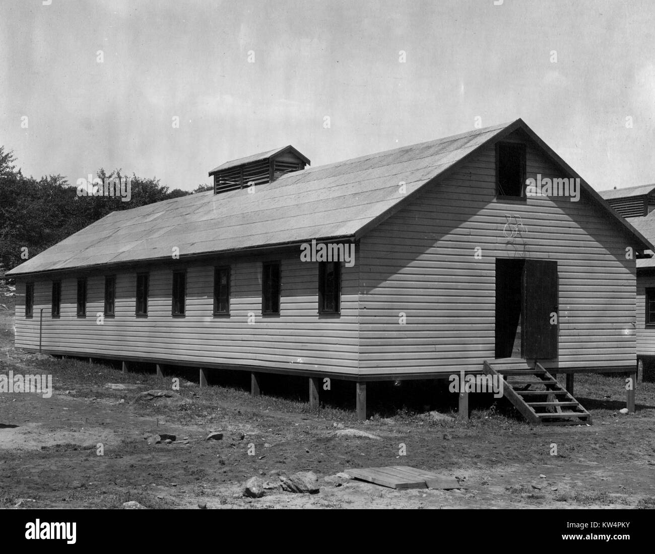 A building on a workers camp during construction of the Catskill ...