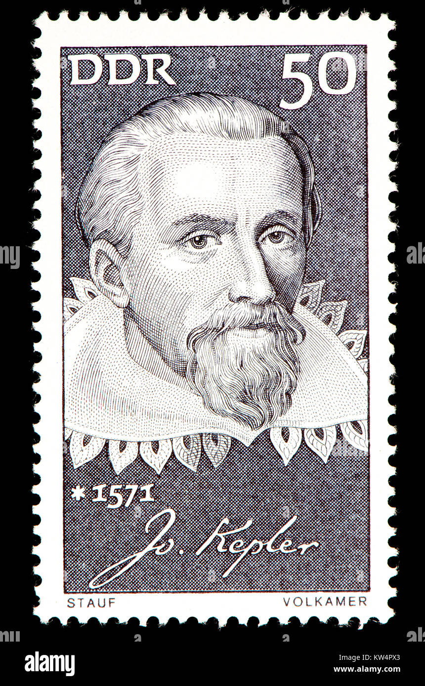East German (DDR) postage stamp (1971): Johannes Kepler (1571 – 1630 ...
