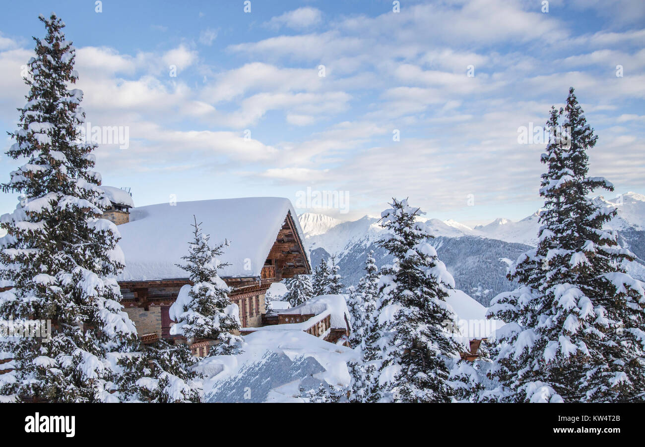 Chalet Courchevel Snow Winter Travel Ski Resort Stock Photo - Alamy