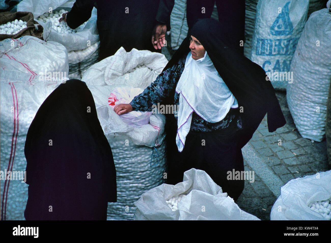 Turkish Women Wearing Traditional Islamic Dress, or Hijab, Surrounded ...