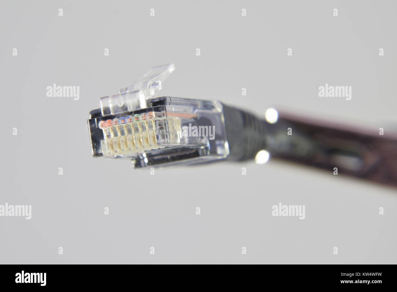 The rj45 plug on the end of an ethernet cable hi-res stock photography ...