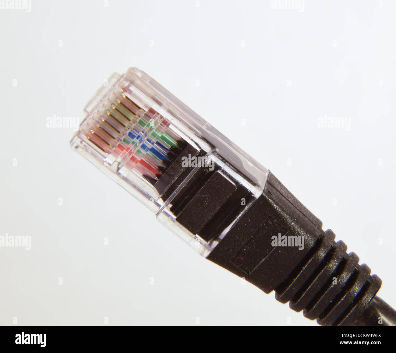 The RJ45 plug on the end of an ethernet cable Stock Photo - Alamy
