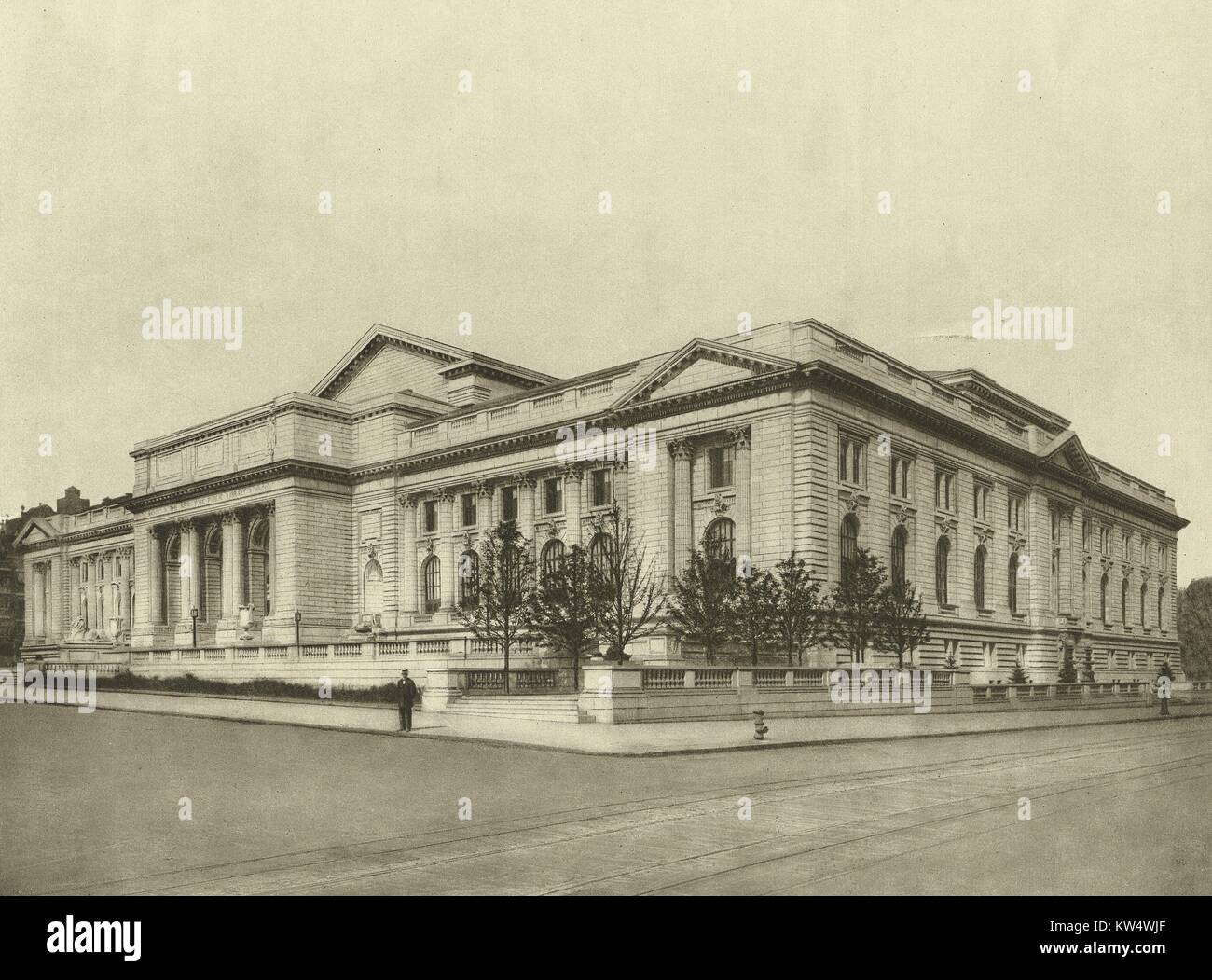Engraving depicting the New York Public Library, New York City, New ...