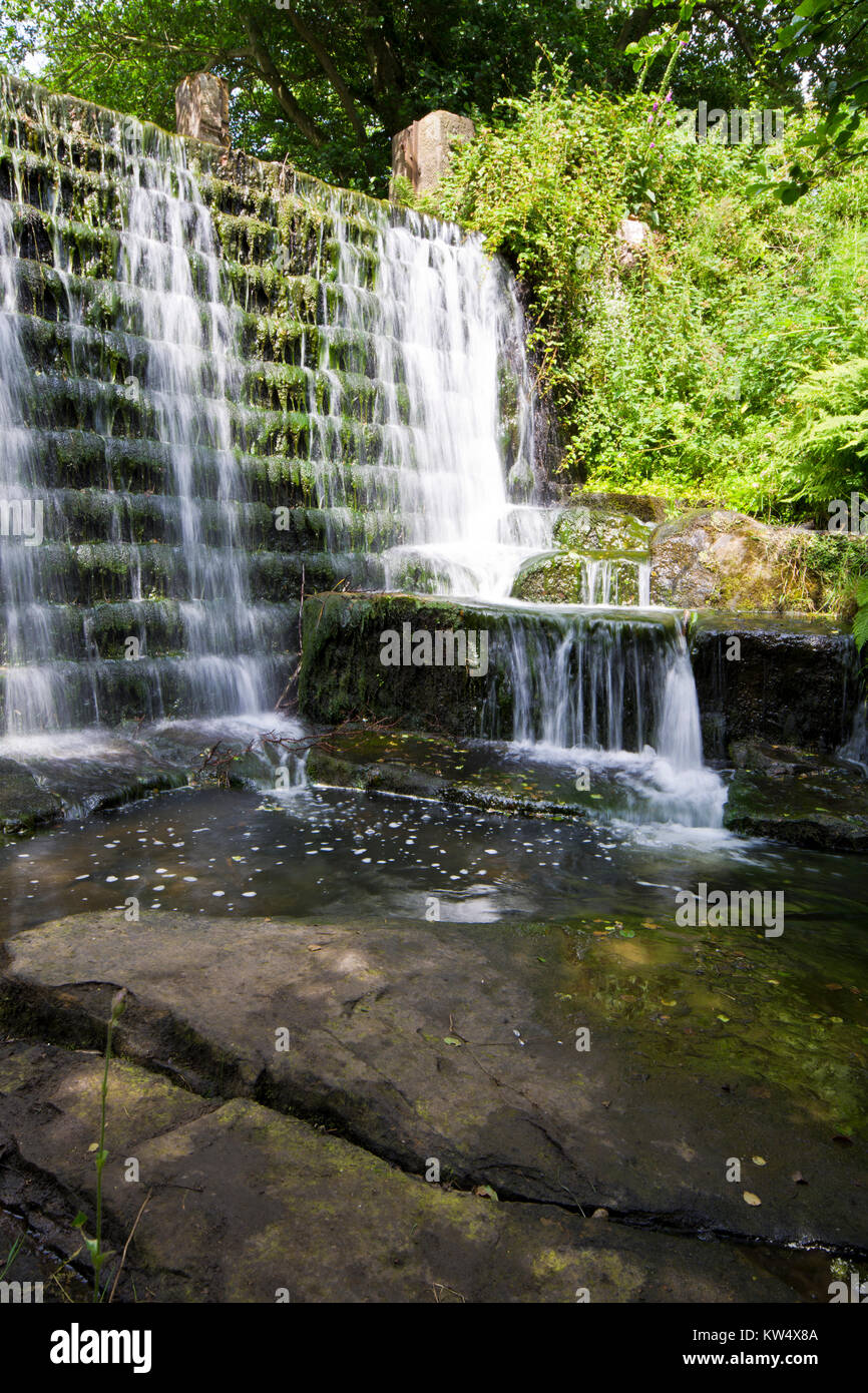 Man made Upper Falls-Waterfall at Bentley brook, Lumsdale, near Matlock ...