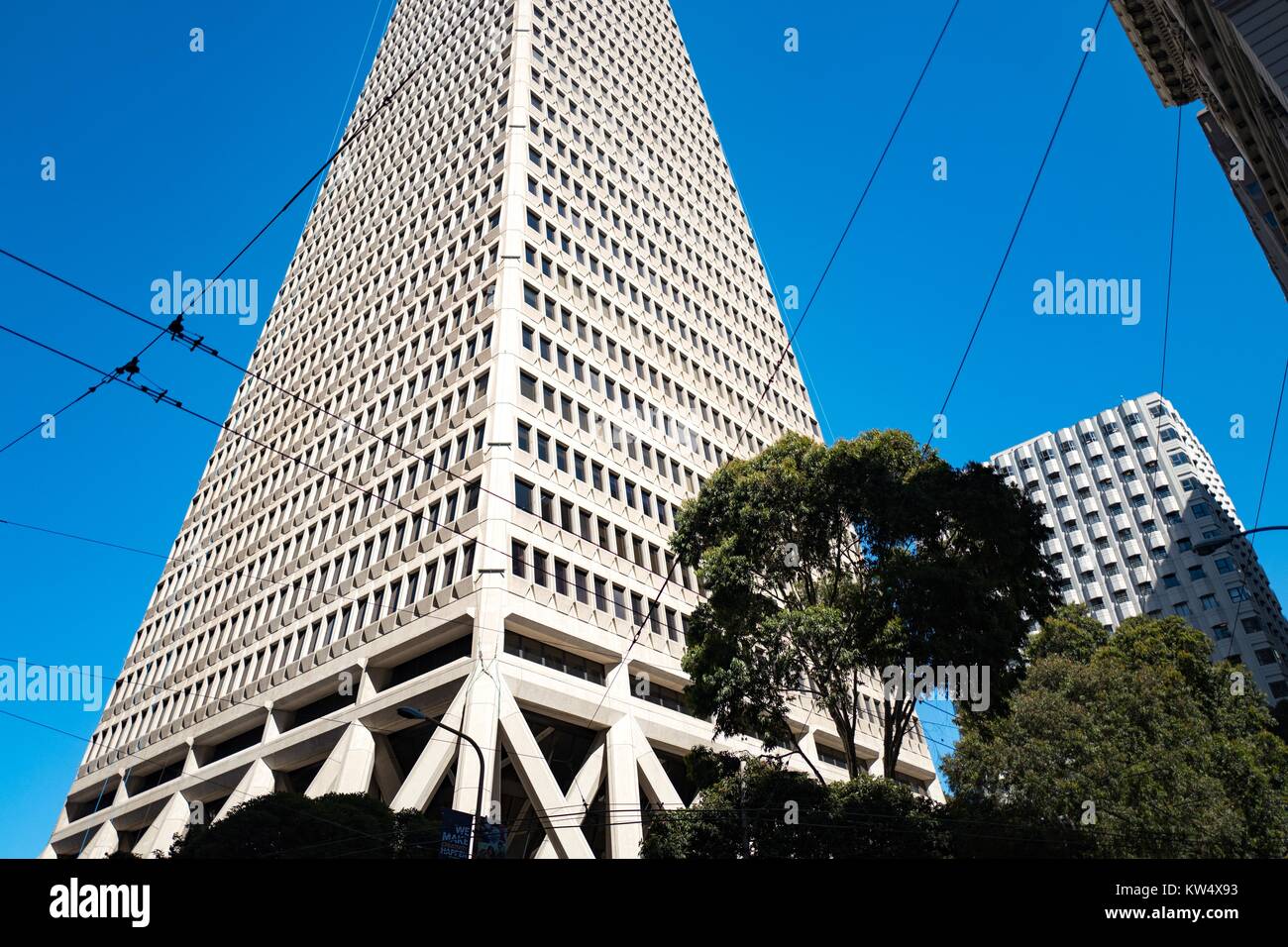 Base of the Transamerica Pyramid in the Financial District neighborhood ...