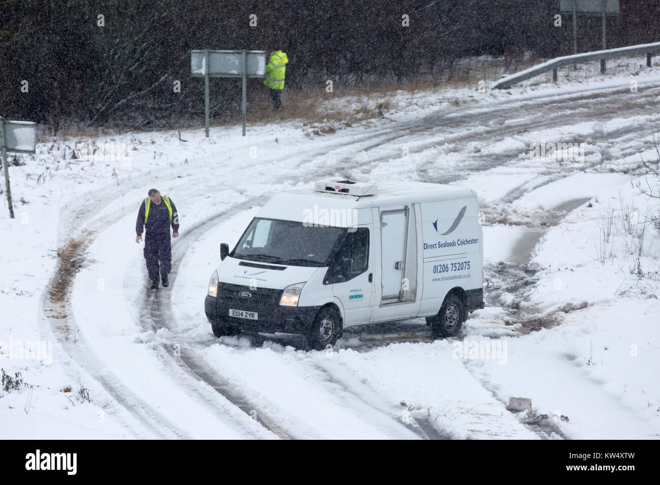 Lorries and cars that have stuck on the A14 near Desborough,Northants ...