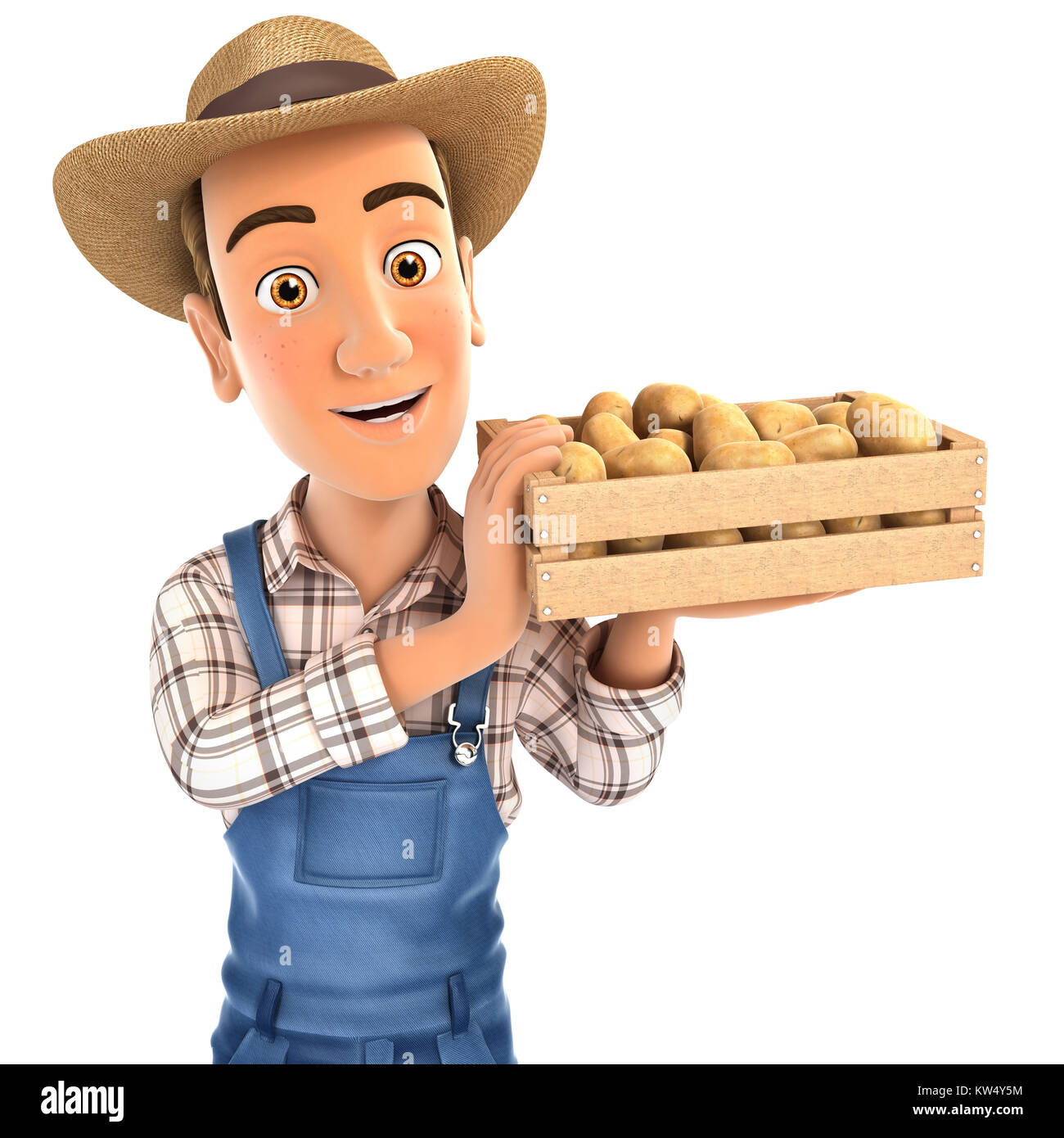 Person holding wooden crate Cut Out Stock Images & Pictures - Alamy