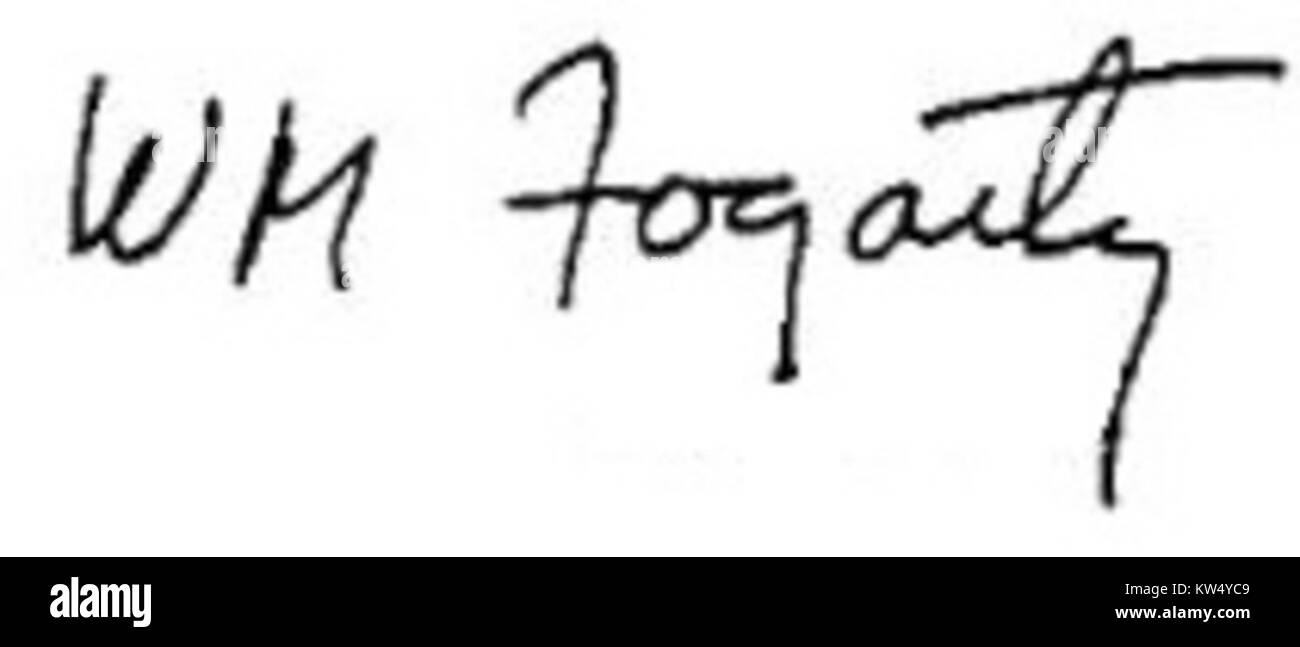 The signature of William M. Fogarty, potentially a historical figure ...