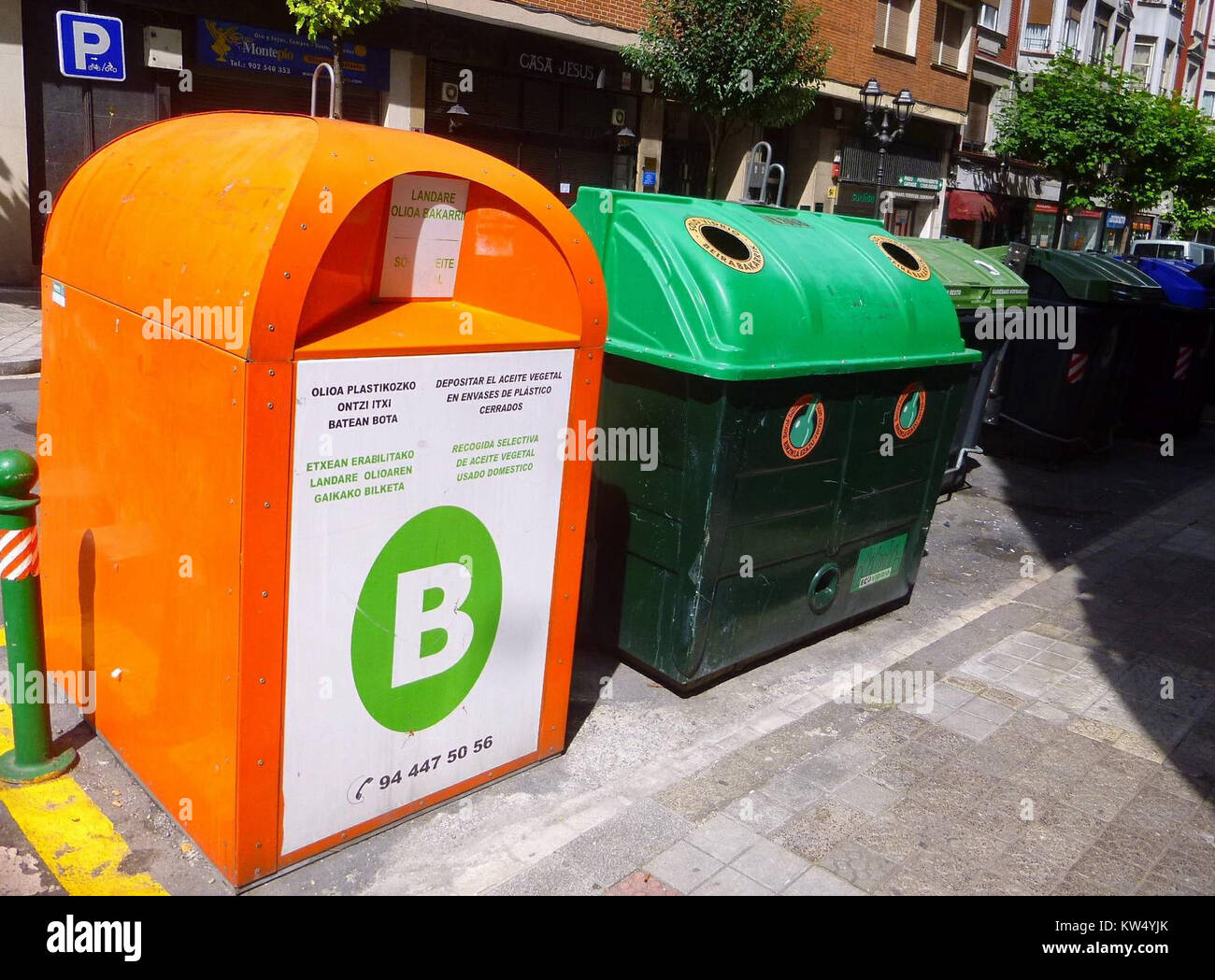 This image focuses on urban waste recycling efforts in Bilbao, Spain ...