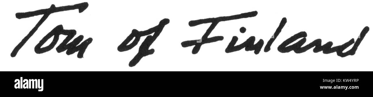 The signature of Tom of Finland, a renowned Finnish artist known for ...