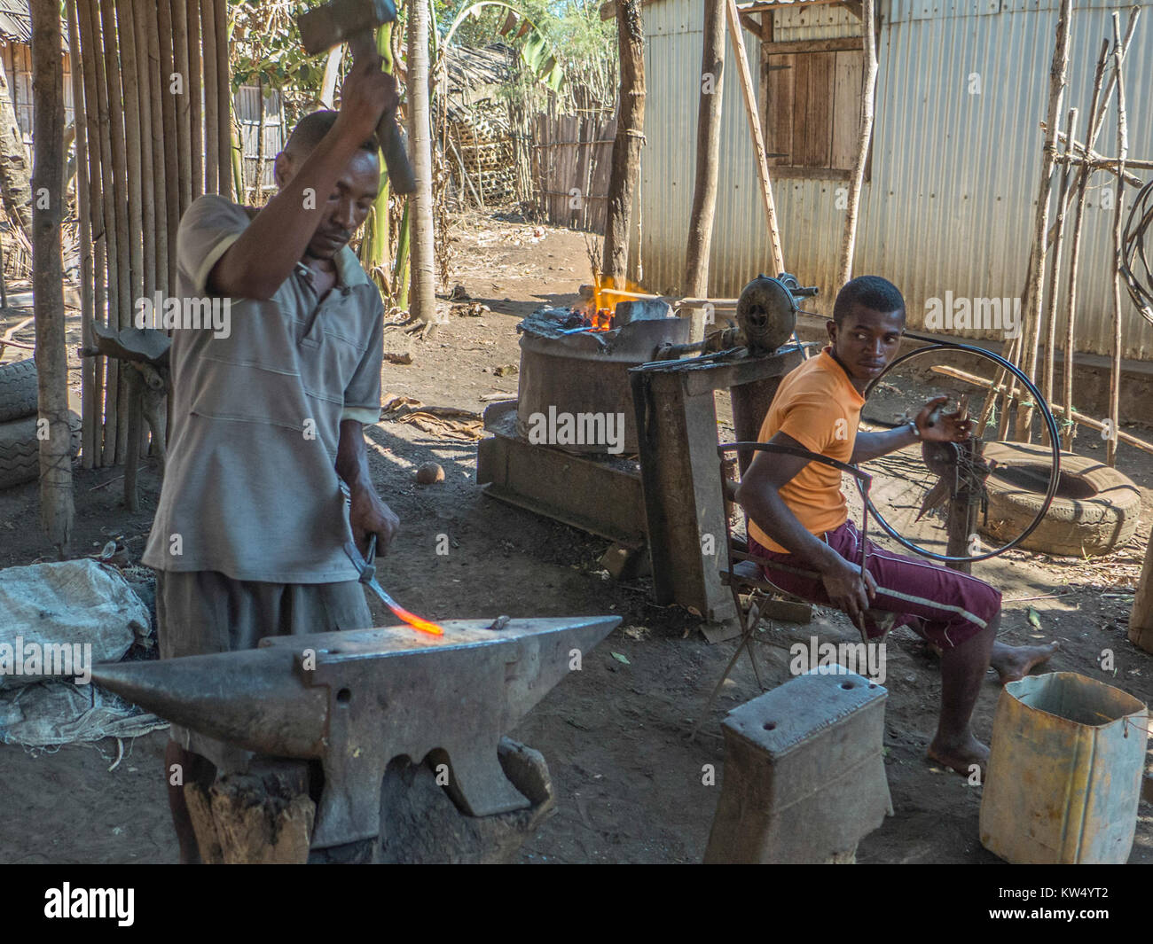 A blacksmith is a craftsman who works with metal, shaping and forging ...
