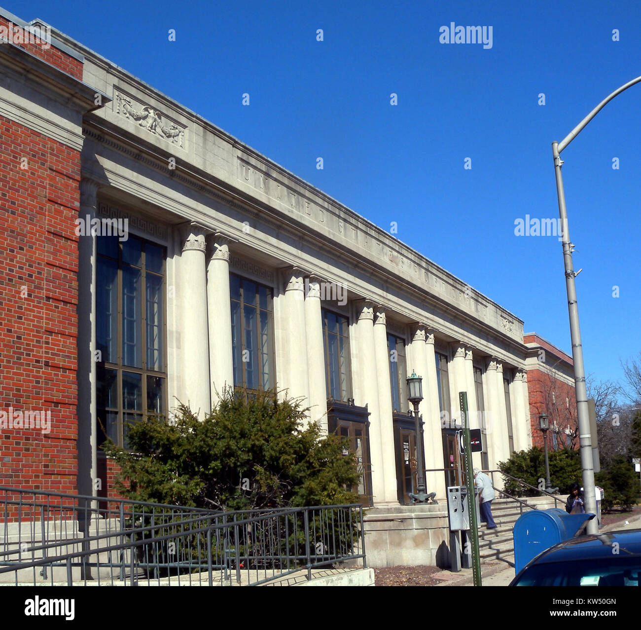 A photograph of the Bloomfield Post Office, capturing its architectural ...