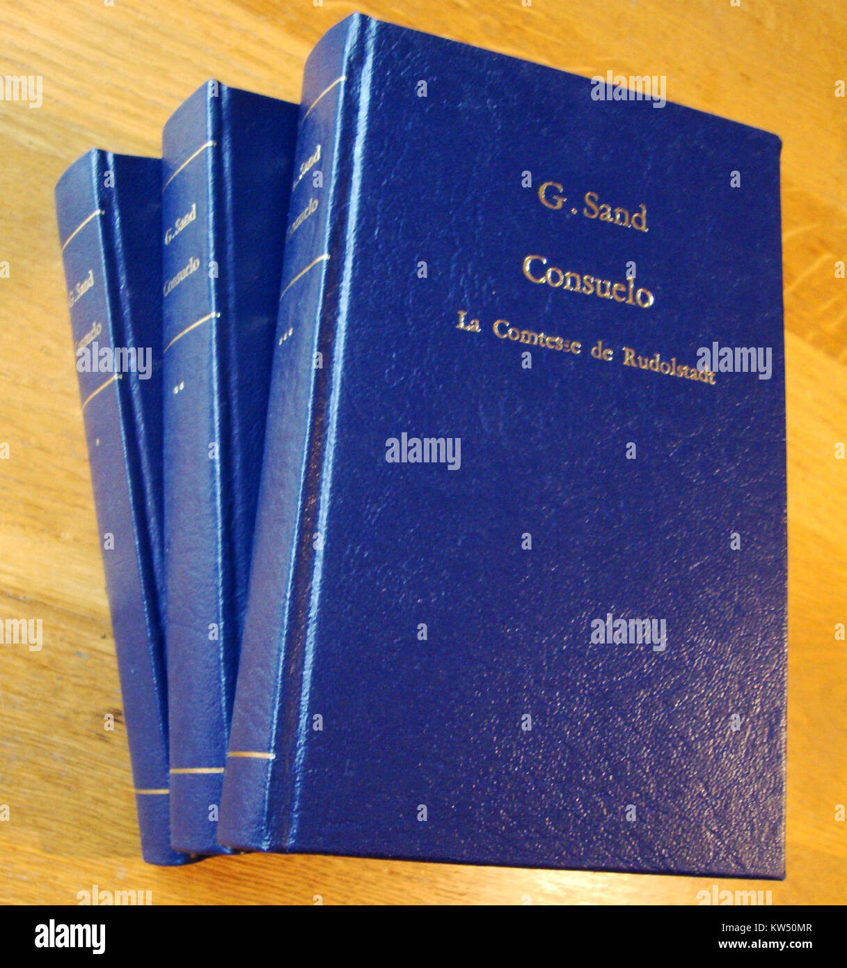 The bookbinding for the three volumes of *Consuelo* by George Sand is ...