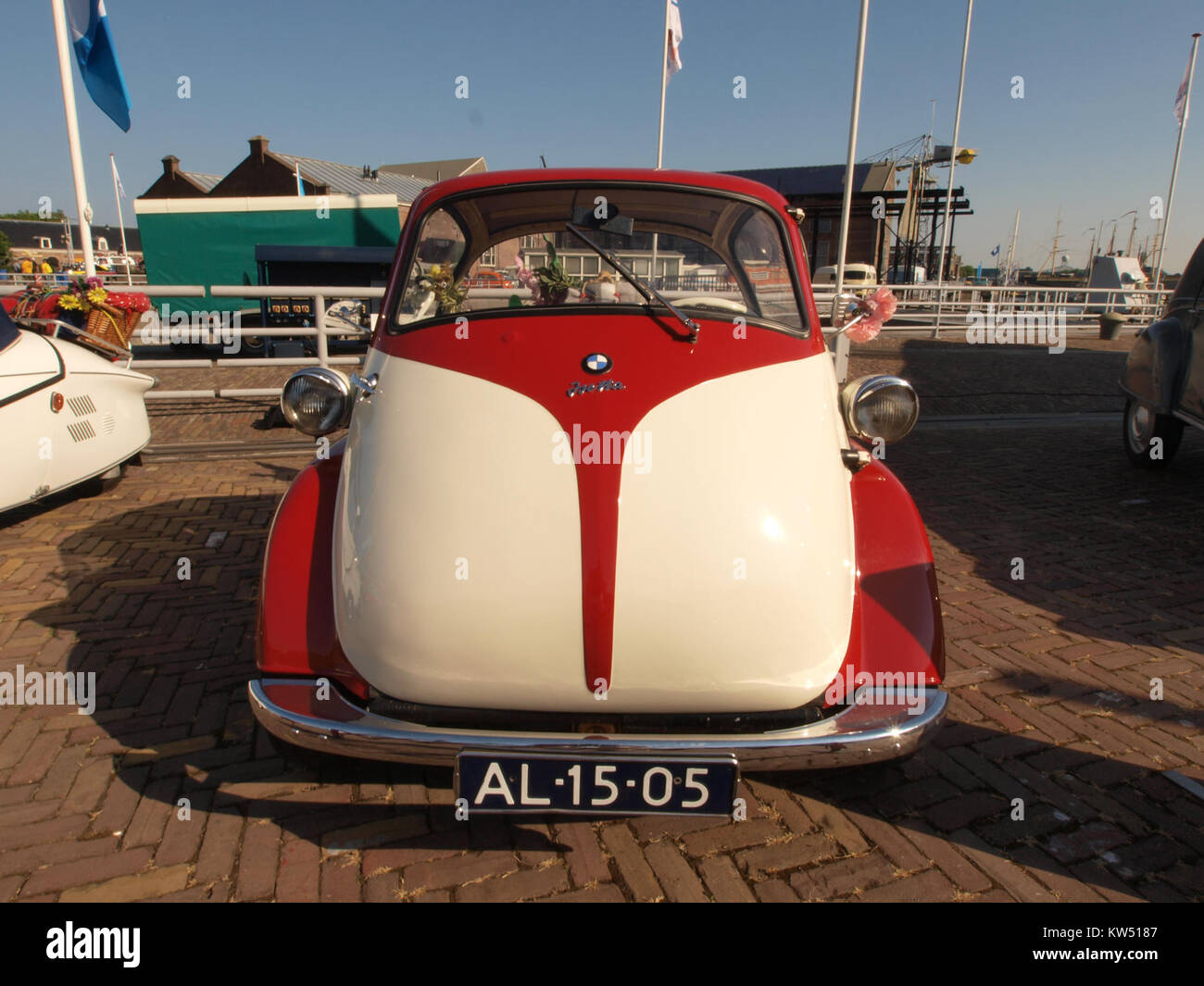 A 1957 BMW Isetta, a microcar, with Dutch license registration AL 15 05 ...