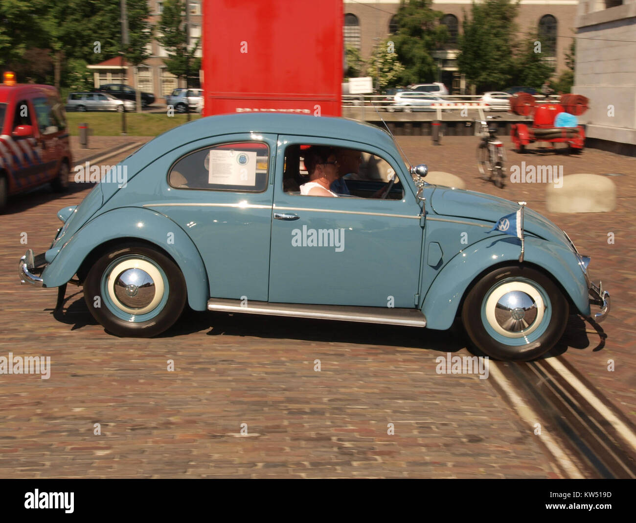 Blue VW Beetle Stock Photo - Alamy