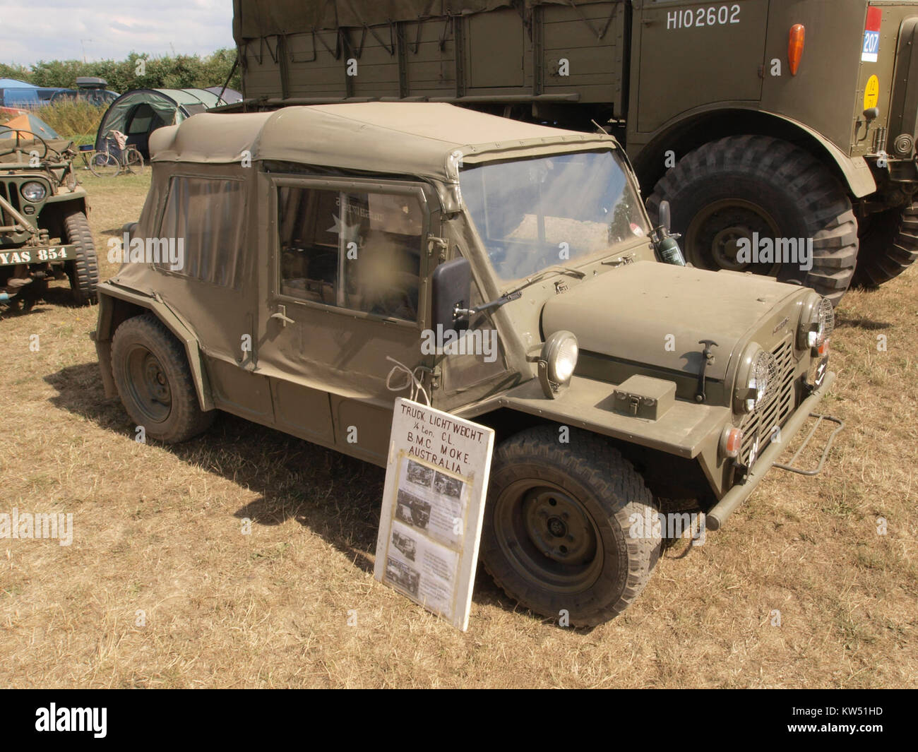 A photo of a BMC Moke, a compact car known for its distinctive design ...