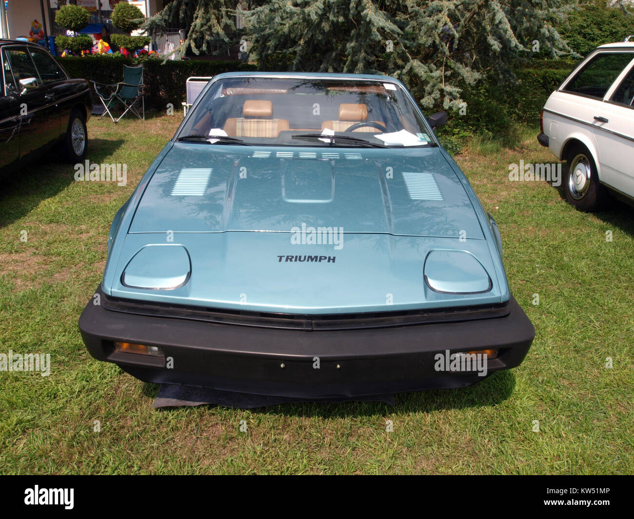 The Blue Triumph 3.5 liter is a vintage automobile known for its ...