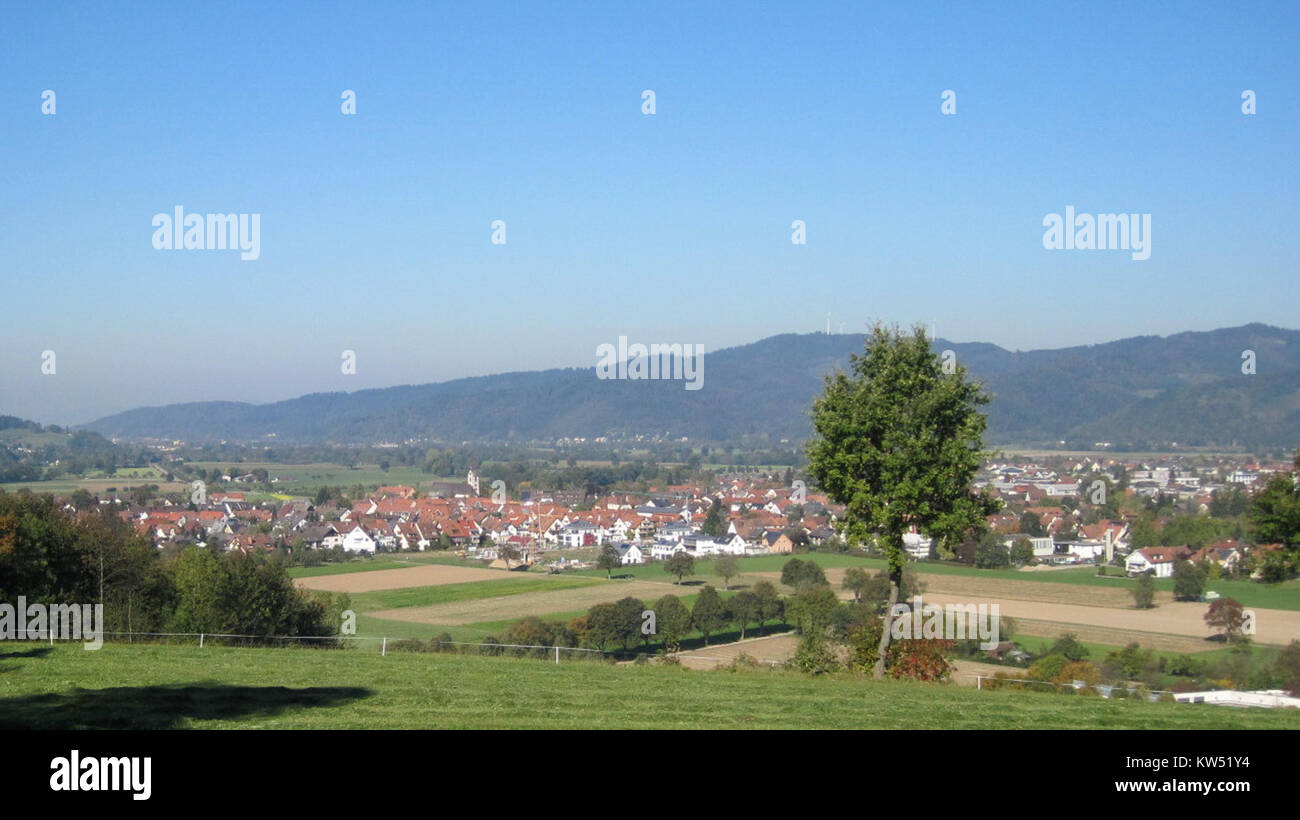 This image shows a cropped view of Kirchzarten, a town in the Black ...