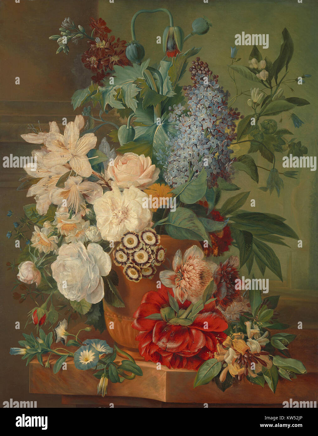 'Bloemen in een terracotta vaas' (Flowers in a Terracotta Vase) is a ...