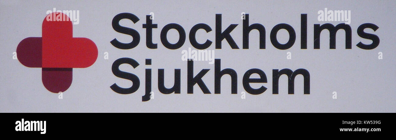 The Stockholms Sjukhem sign, associated with a prominent hospital in ...
