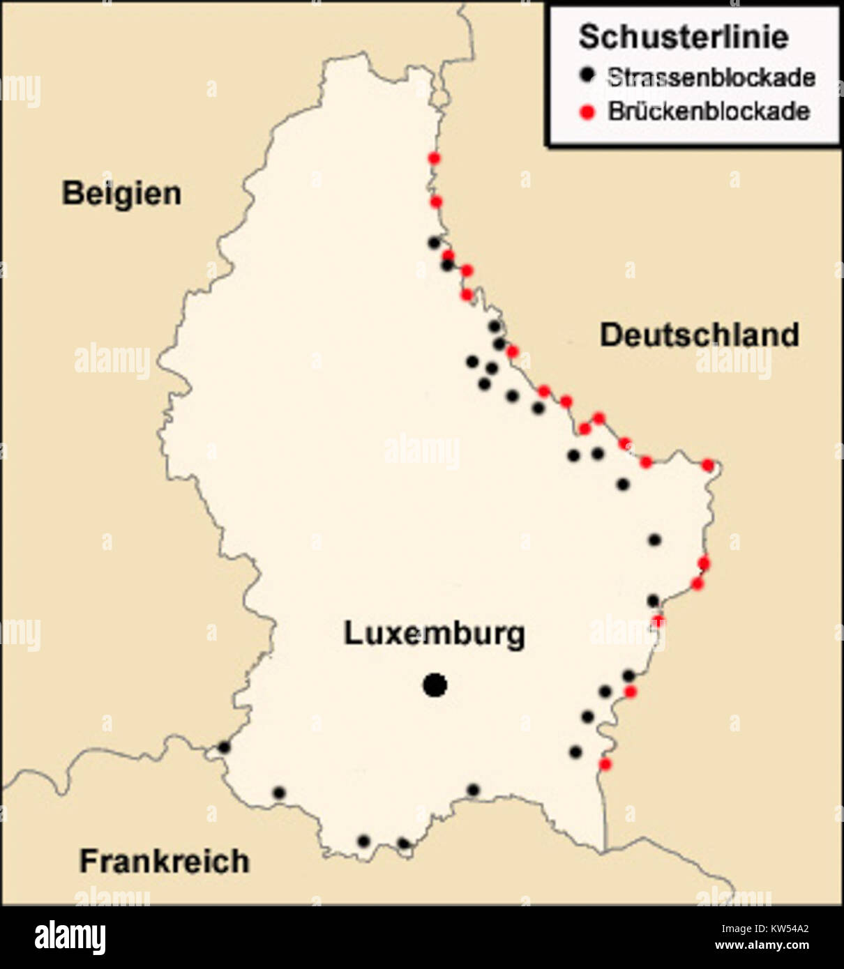 Schusterlinie refers to a specific line or route, likely in a ...