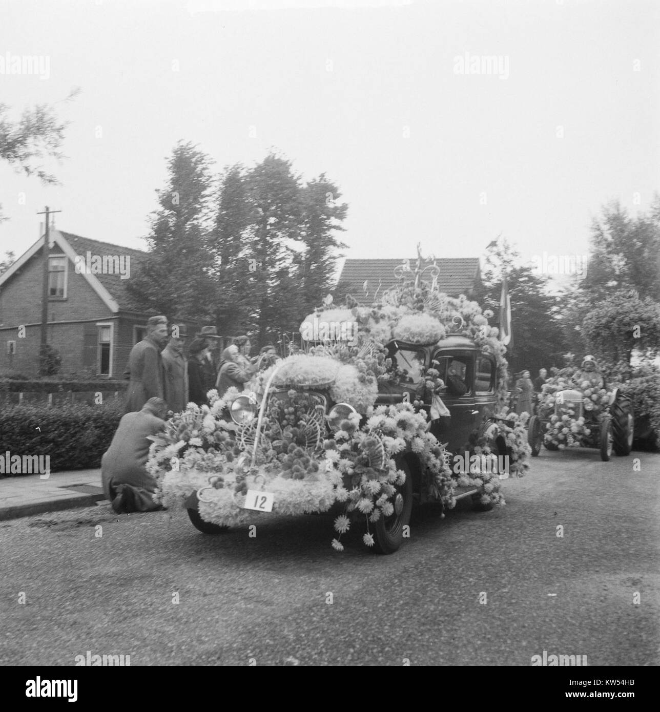 Colorful floats parade in Black and White Stock Photos & Images - Alamy
