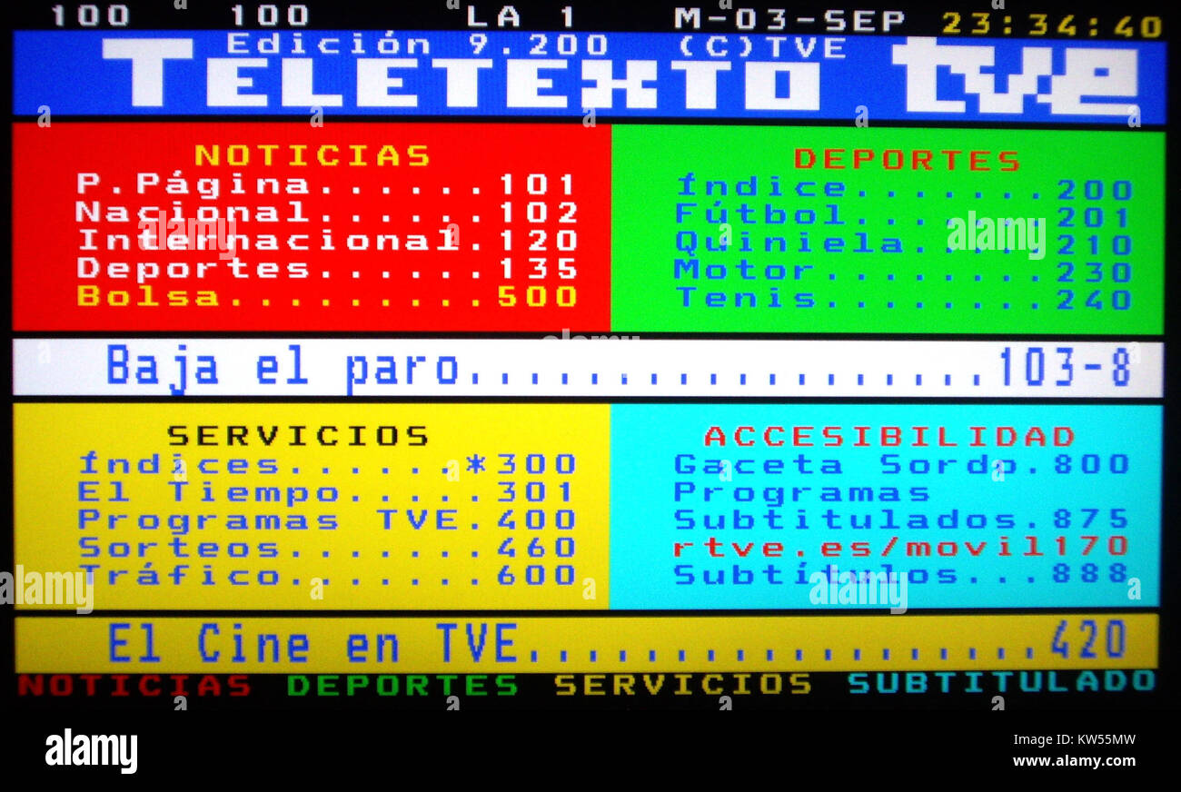 Teletexto refers to a television service offering text-based ...