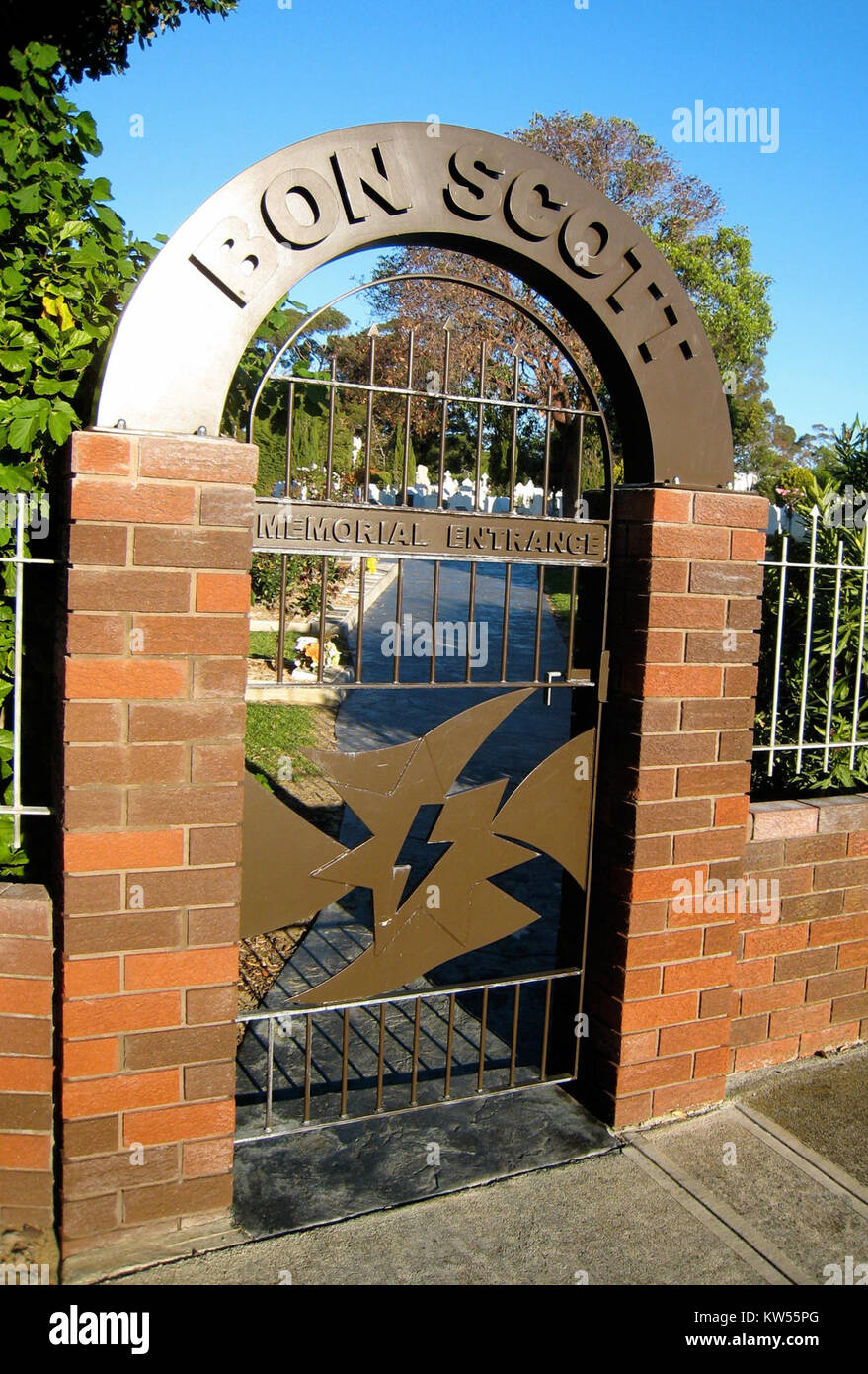 The Bon Scott Memorial Gate in Fremantle, Australia, honors Bon Scott ...