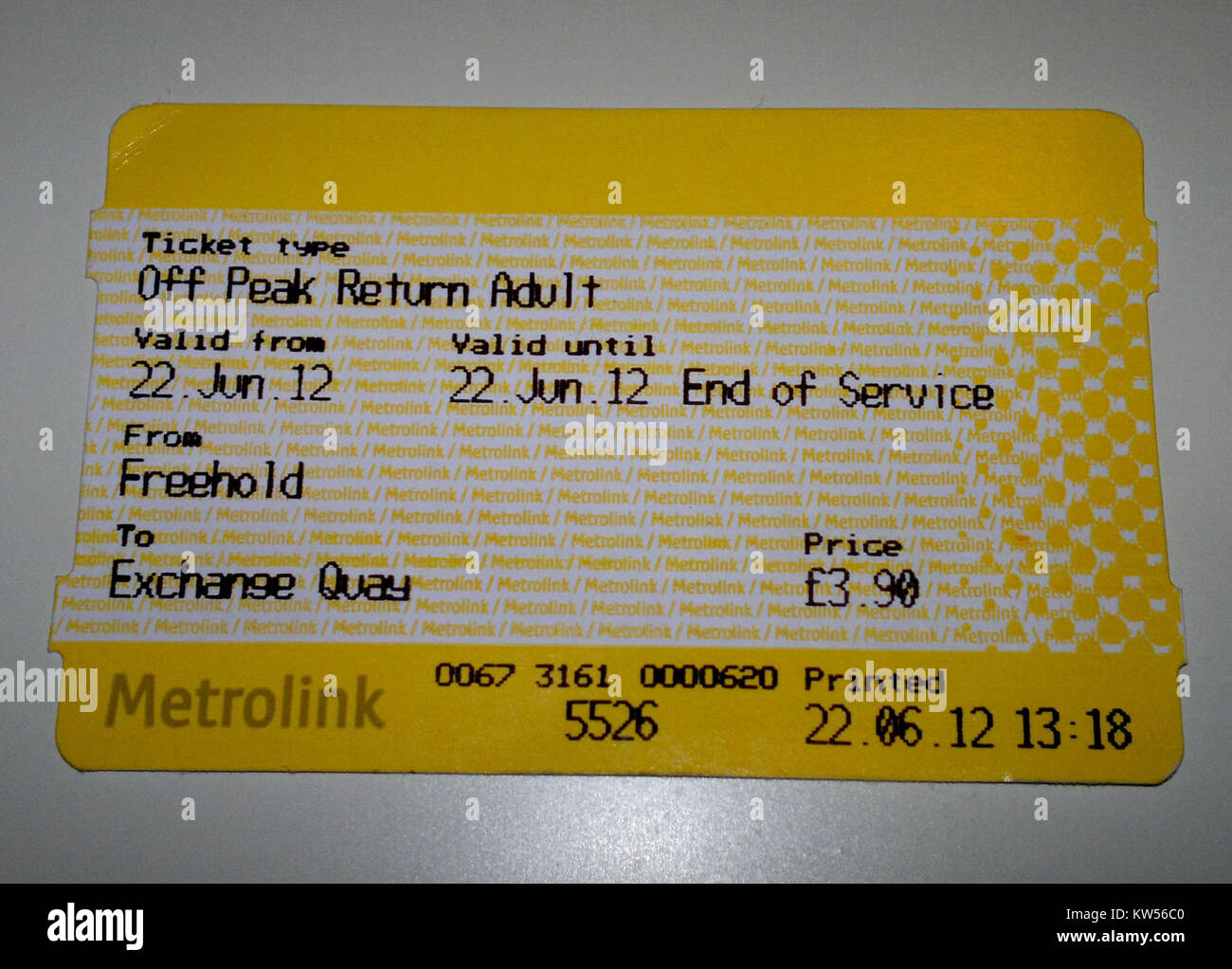 This Metrolink ticket, number 7422025804, was used for travel on the ...