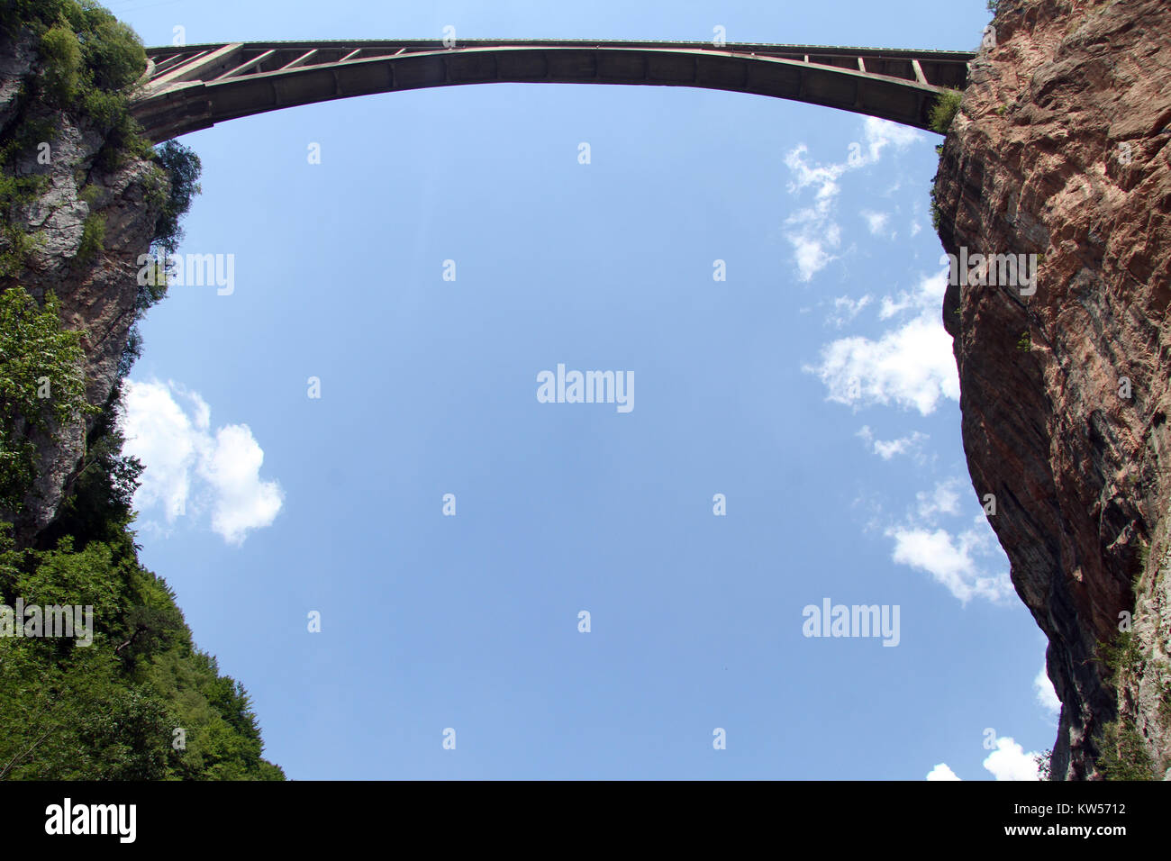 Long arc bridge in canyon Tara, Montenegro Stock Photo - Alamy