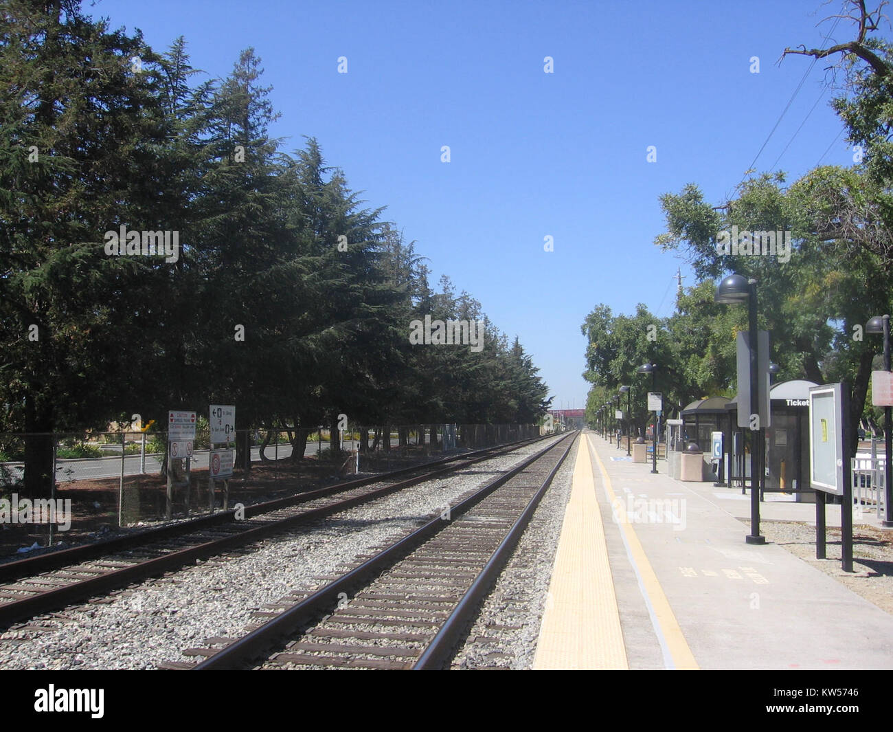 This photograph depicts the Blossom Hill Caltrain Station, located in ...