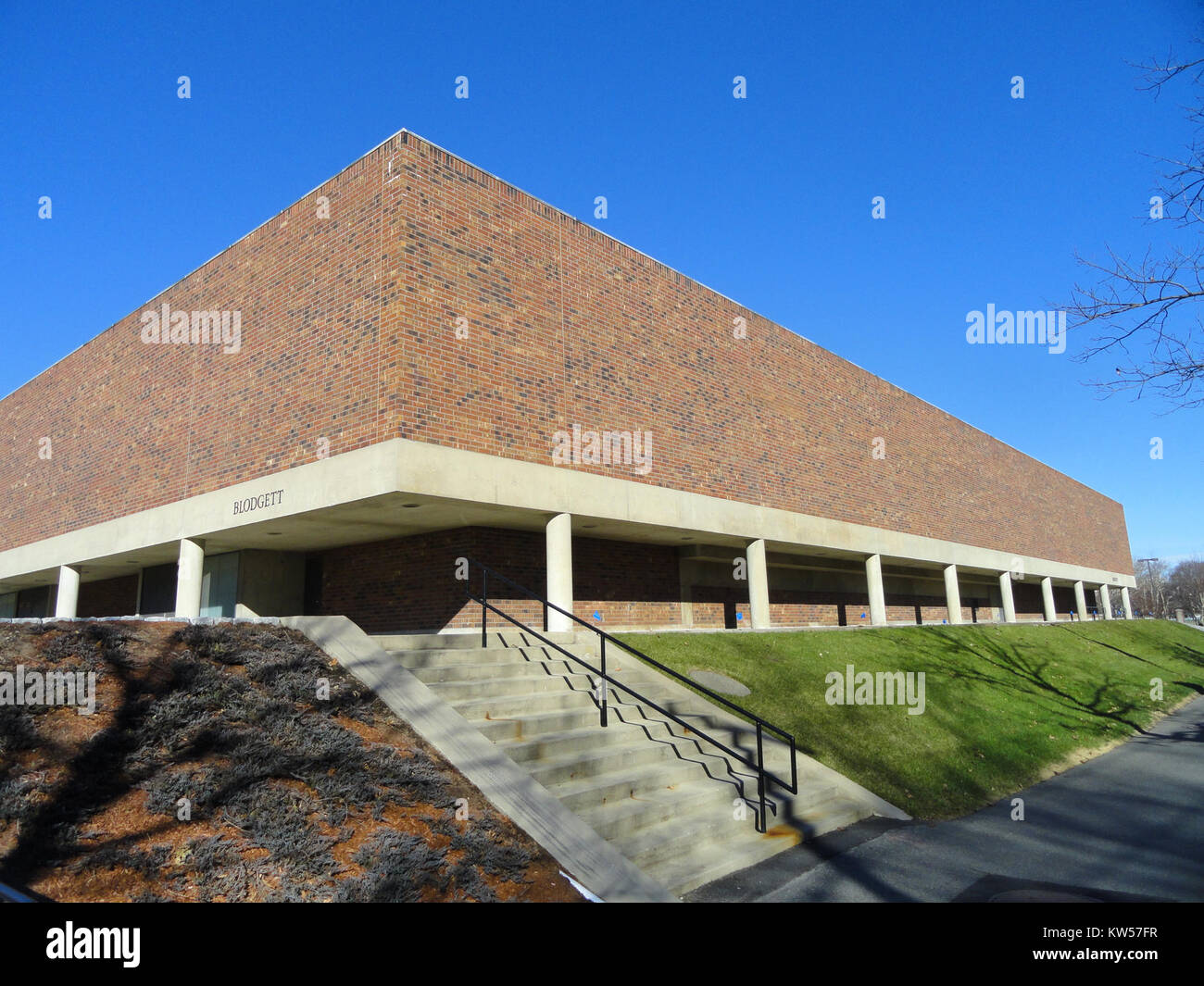 A photograph of Blodgett Pool at Harvard University, showcasing the ...