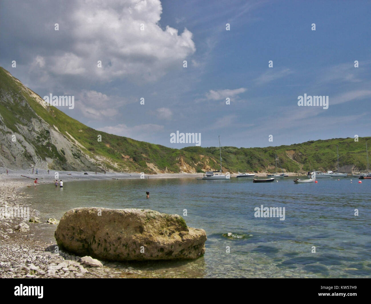 The Big Rock at Lulworth Cove, located in Dorset, England, is a notable ...