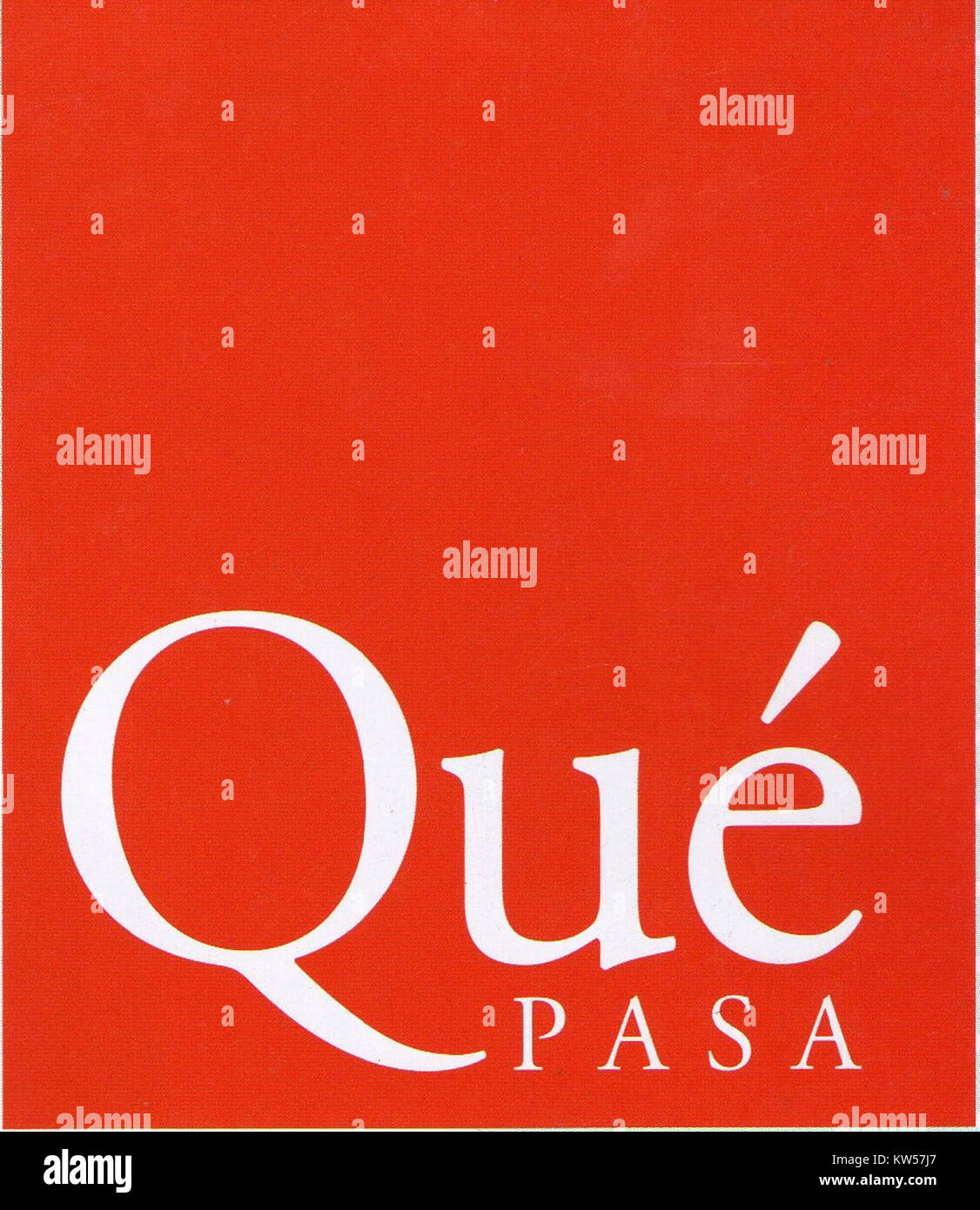 The *Que Pasa* logo refers to the visual identity of the *Que Pasa ...