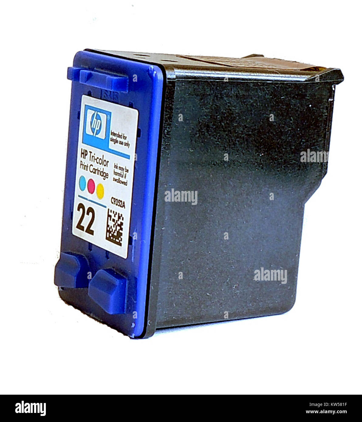 This HP 22 Tri-color ink cartridge is used in various HP printers for ...