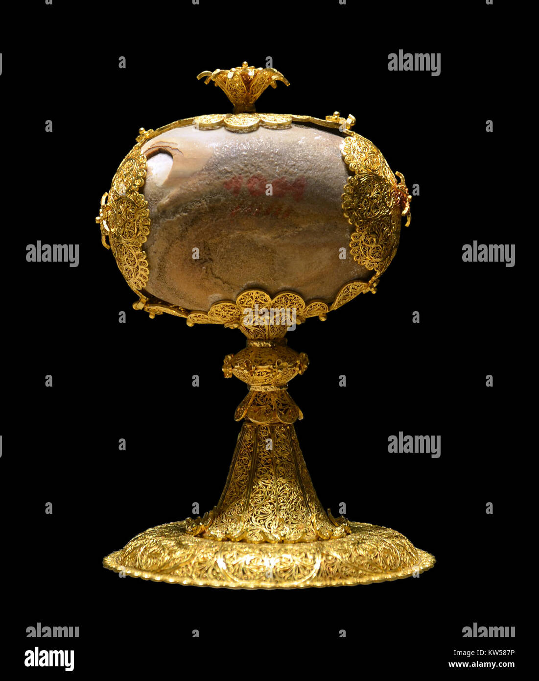 The bezoar, displayed at the Kunsthistorisches Museum in Vienna, is a ...