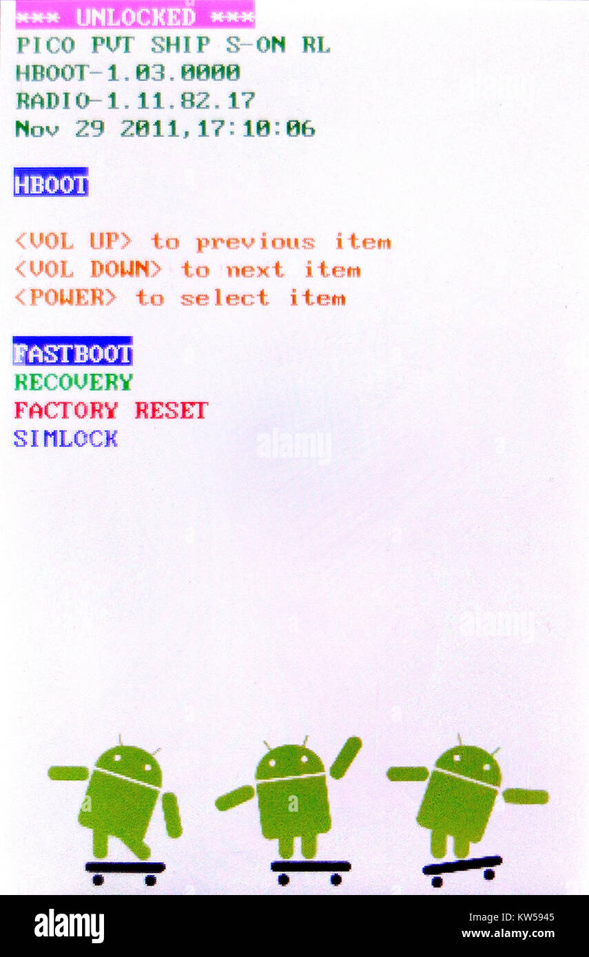 The HTC Pico, a smartphone, features an Android bootloader that is ...