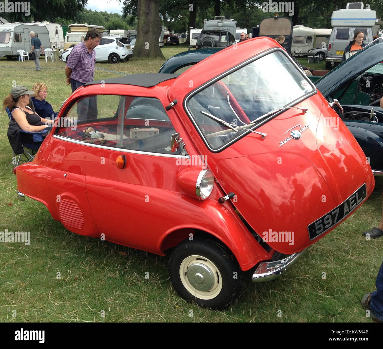 The BMW Isetta 300, a microcar produced in the 1950s, is known for its ...