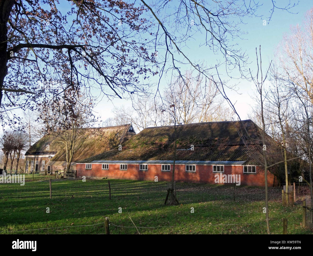 This image shows a traditional Dutch farm (Boerderij) located in the ...
