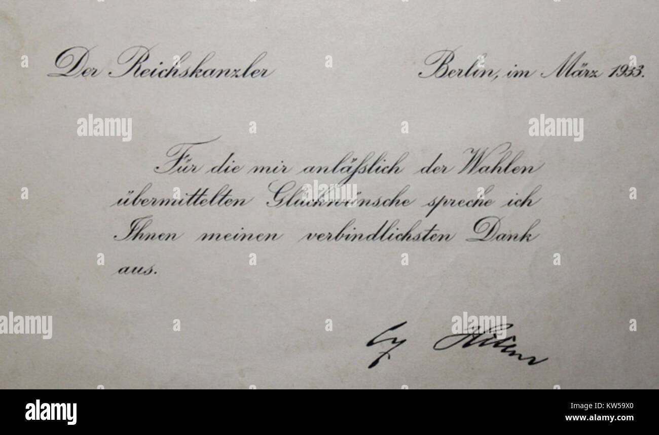 The Hitler Dankeskarte (Thank You Card), produced in 1933, is a ...