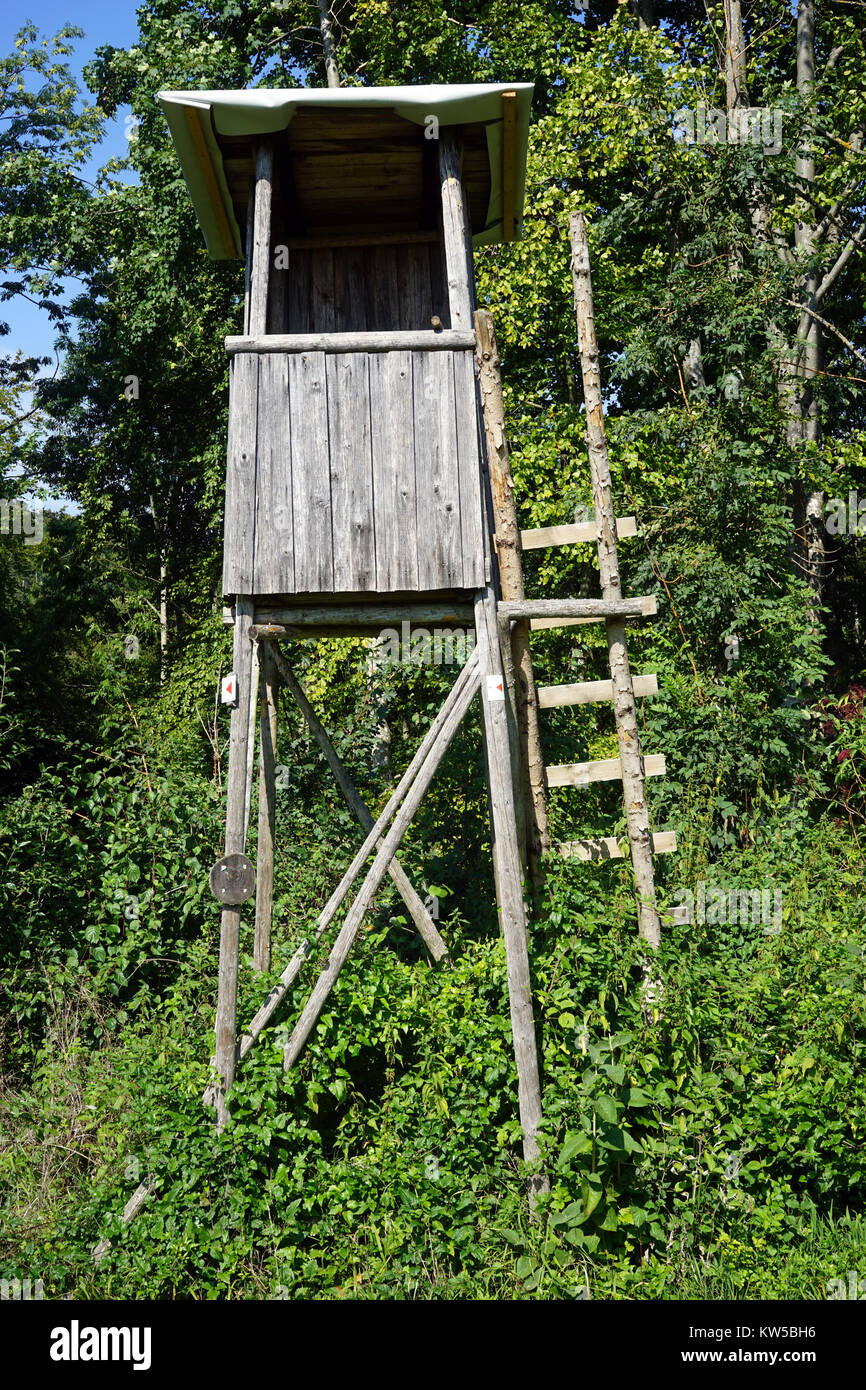 Wooden watch tower in the forest in Swabia, Germany Stock Photo - Alamy