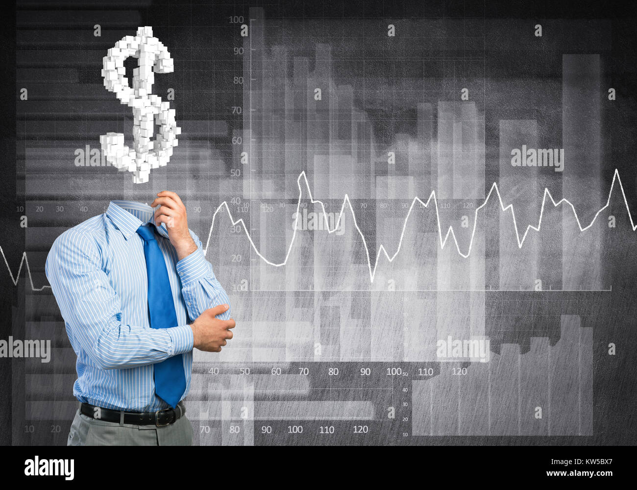 Faceless businessman with dollar sign instead of head Stock Photo - Alamy