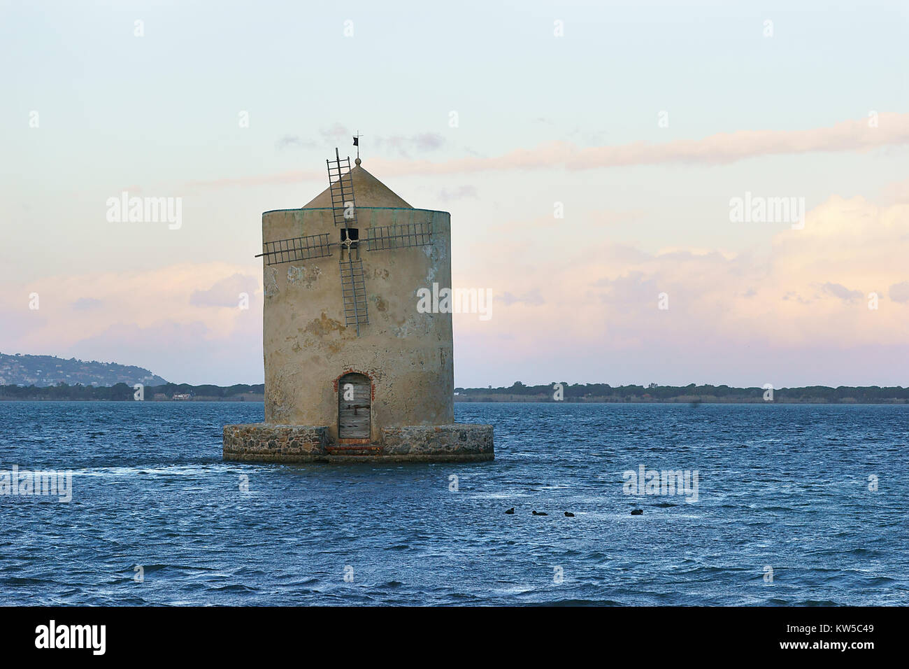Wind mill in Orbetello, Tuscany, Italy Stock Photo - Alamy