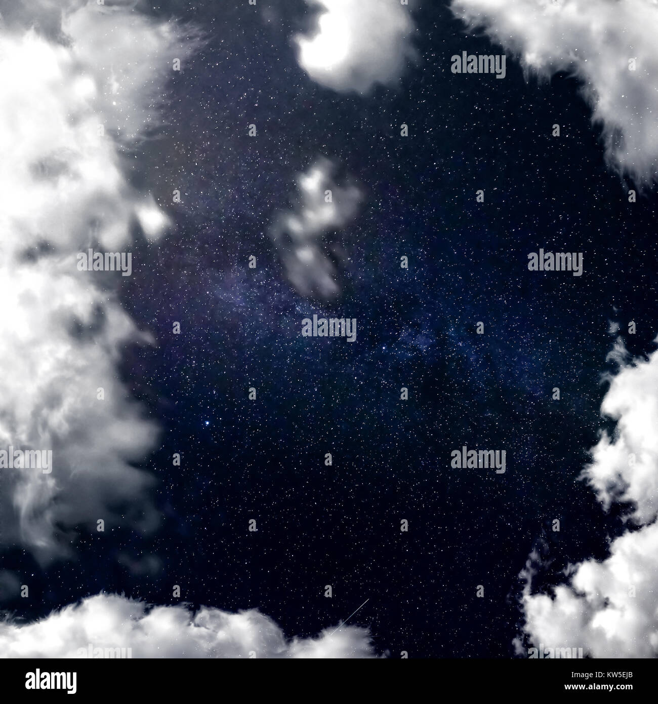 Night sky, clouds and stars Stock Photo - Alamy