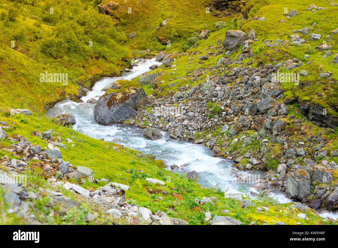 Little stream in mountains, picture from Norway Stock Photo - Alamy