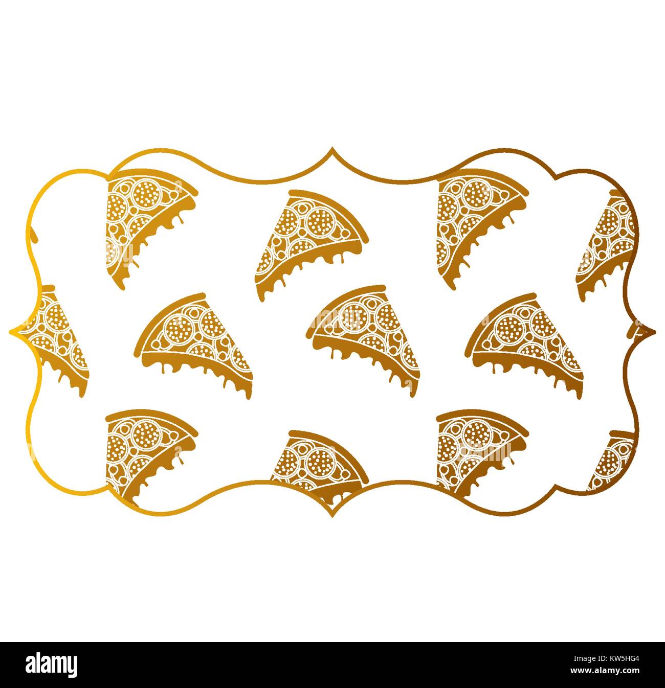 frame with pizza pattern background vector illustration design Stock ...