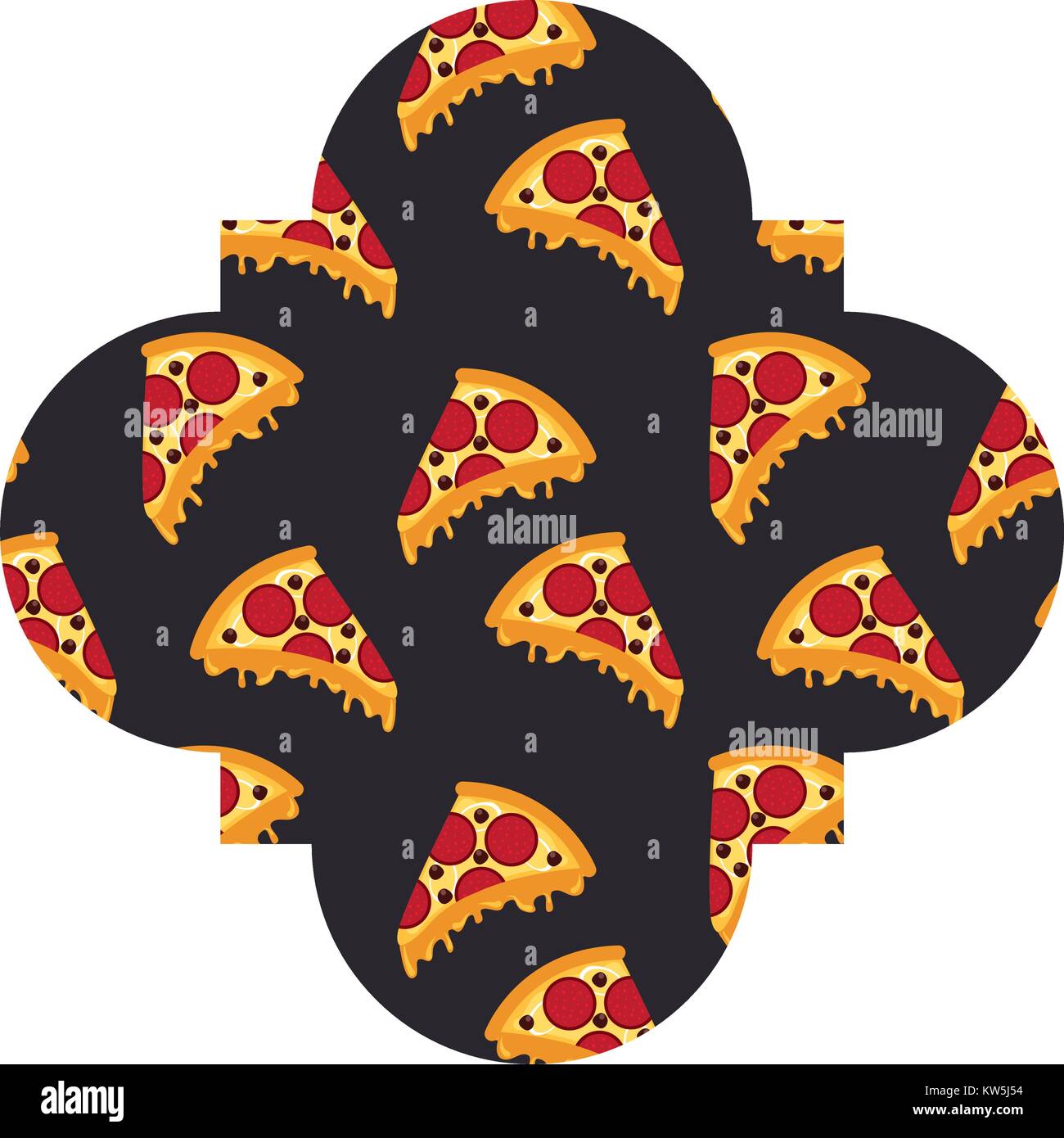 frame with pizza pattern background vector illustration design Stock ...