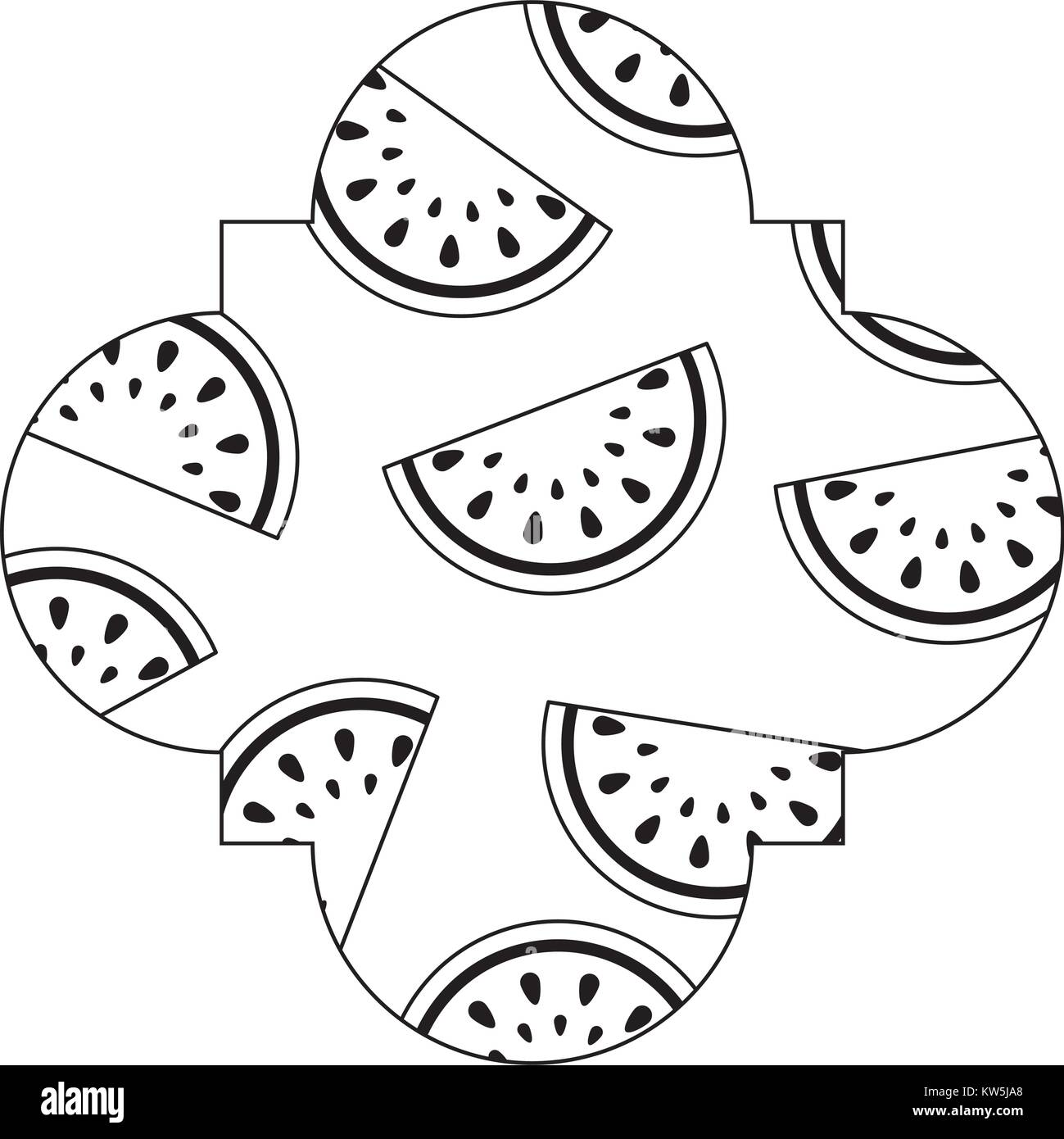 Watermelon Border Black And White