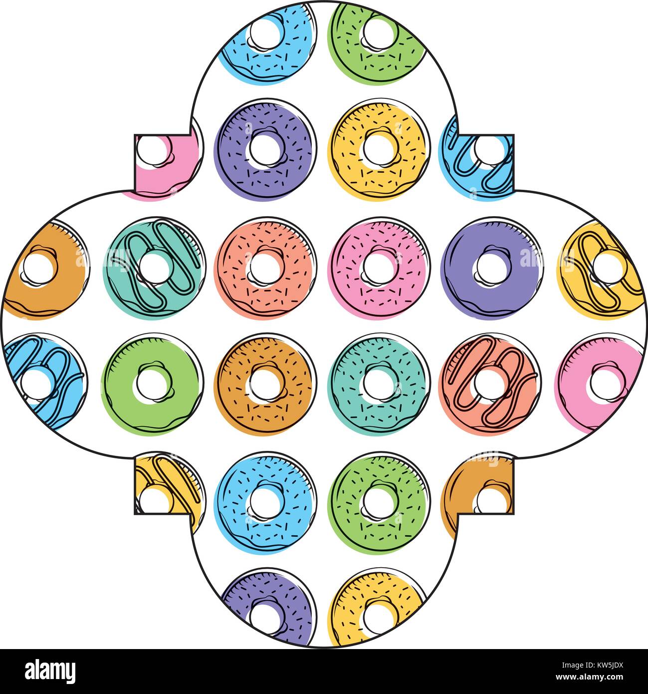 frame with donuts pattern background vector illustration design Stock ...